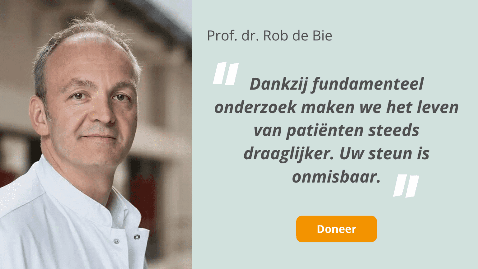 Prof. dr. Rob de Bie wil een beter leven voor mensen met de ziekte van ...